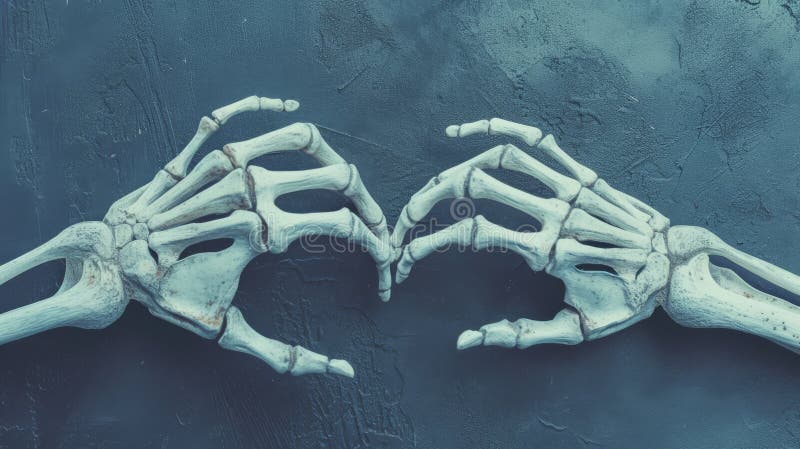 Close-up of Skeleton Hands Forming a Heart Gesture Stock Image - Image ...