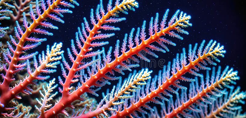 Close Up on the Skeleton and Structure of a Fan Coral Stock ...