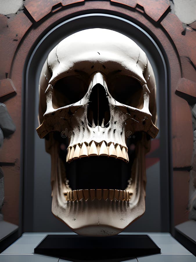 Skull in the Museum, AI Generated Stock Illustration - Illustration of ...