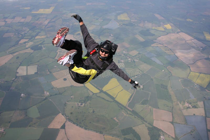 Closeup of Skydiver in Freefall Stock Photo - Image of extreme, speed ...