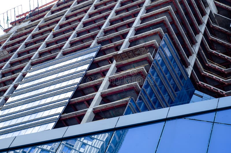 Close-up of Skyscraper Building Under Construction. Stock Photo - Image ...