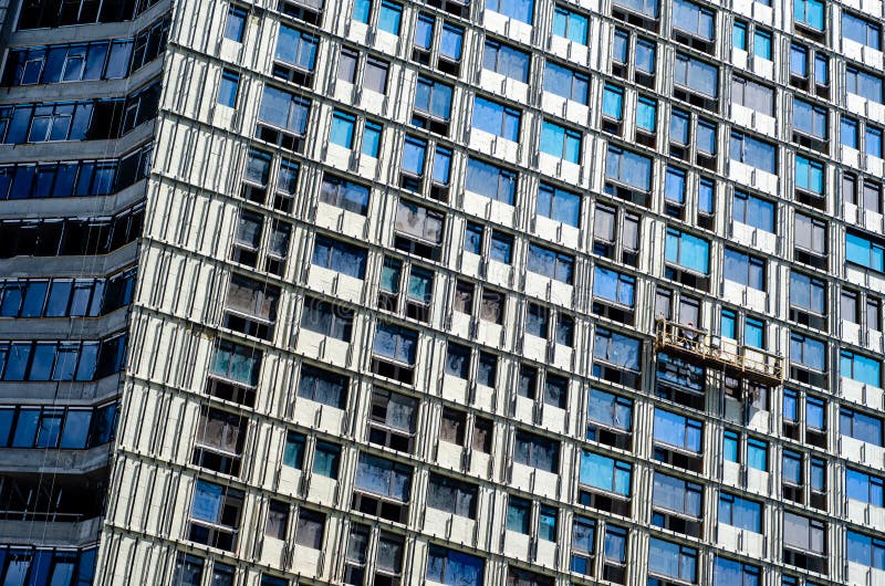 Close-up of Skyscraper Building Under Construction. Stock Image - Image ...