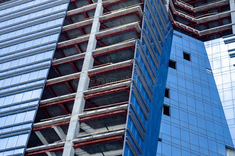 Close-up of Skyscraper Building Under Construction. Stock Photo - Image ...