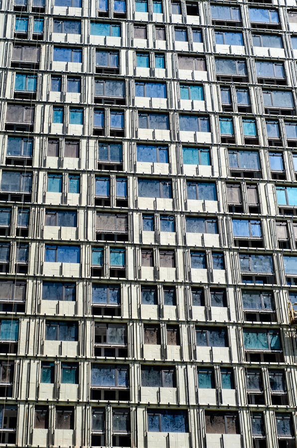 Close-up of Skyscraper Building Under Construction. Stock Image - Image ...