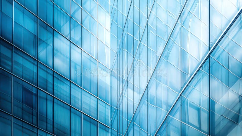 A Close-up of a Skyscraper S Glass Facade with Geometric Patterns Stock ...