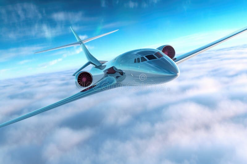 Close-up of Sleek Aircraft Design and Aerodynamics Stock Photo - Image ...