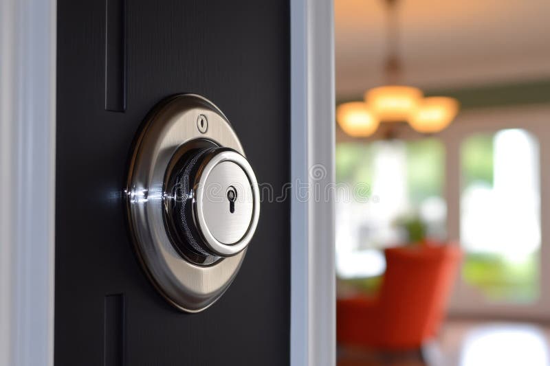 Modern Door Lock Showcasing Security Features in a Stylish Home ...