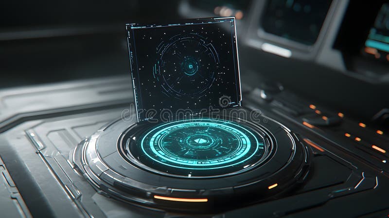Futuristic Interface Sci Fi Tech HUD Display on Control Panel Stock ...