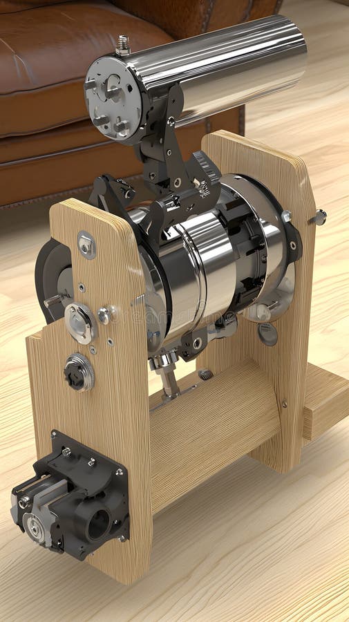 Close-up of a Sleek Mechanical Engine Design Stock Illustration ...