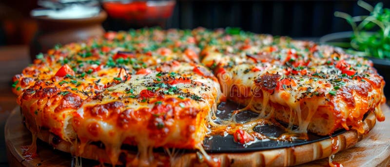 Close Up Slice of Artisan Pizza with Cheese and Pepperoni, Visual and ...