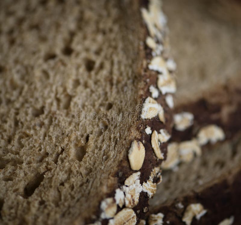 Close Up of a Slice of Brown Bread Stock Photo - Image of nutrition ...