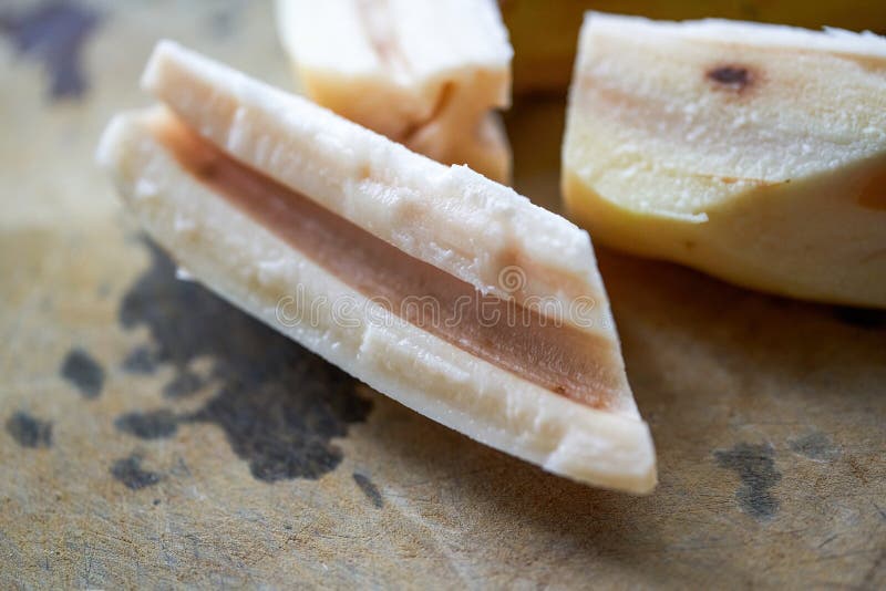 Close-up of a Slice of Fresh Lotus Root on a Cutting Board Stock Image ...