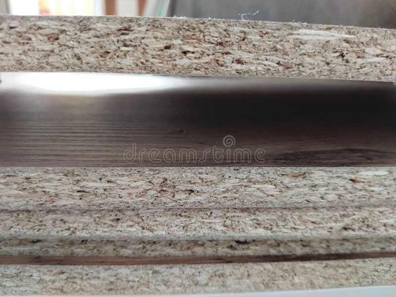 A Close-up of a Slice of Several Chipboard Slabs Stock Image - Image of ...
