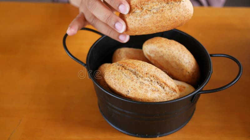 Women Hand Pick a Whole Grain Bread Stock Footage - Video of breakfast ...