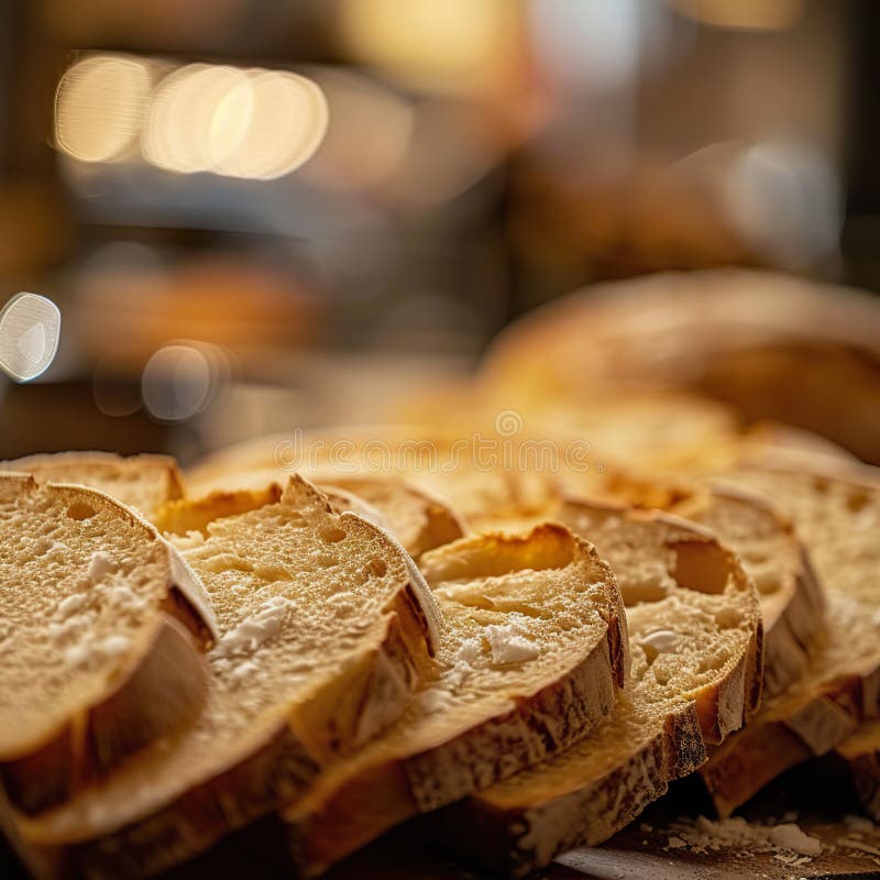Close Up of Sliced Artisanal Bread in Kitchen Setting Stock Image ...