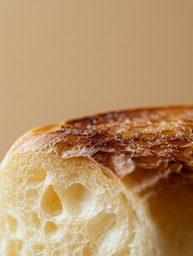 Close-up of a Sliced Loaf of Bread with Crust and Airy Texture. Stock ...