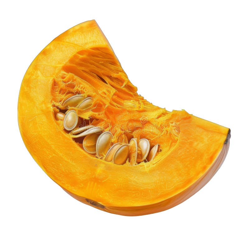 Close-up of a Sliced Pumpkin with Seeds Stock Illustration ...