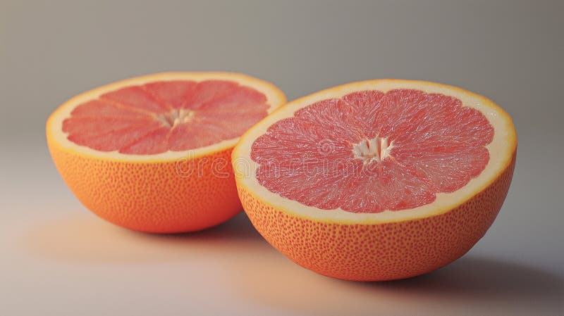 Close-up of Slices of Cut Grapefruit Stock Illustration - Illustration ...