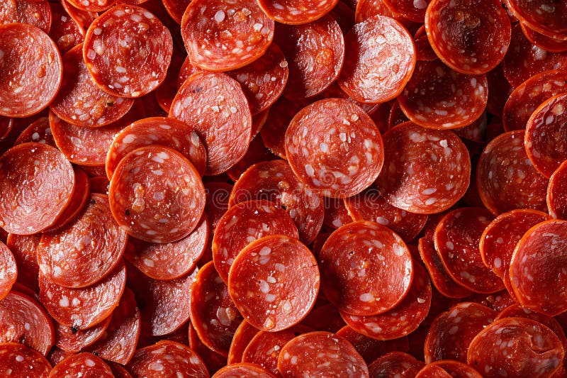 Close Up of Slices of Pepperoni Stock Illustration - Illustration of ...