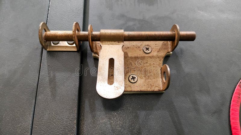 Close Up of a Sliding Metal Padlock with Handle Vintage Stock Photo ...