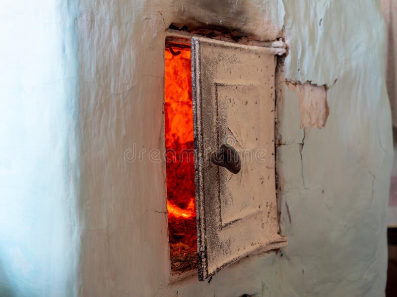 Close-up of the Slightly Open Door of an Old Russian Oven Stock Photo ...