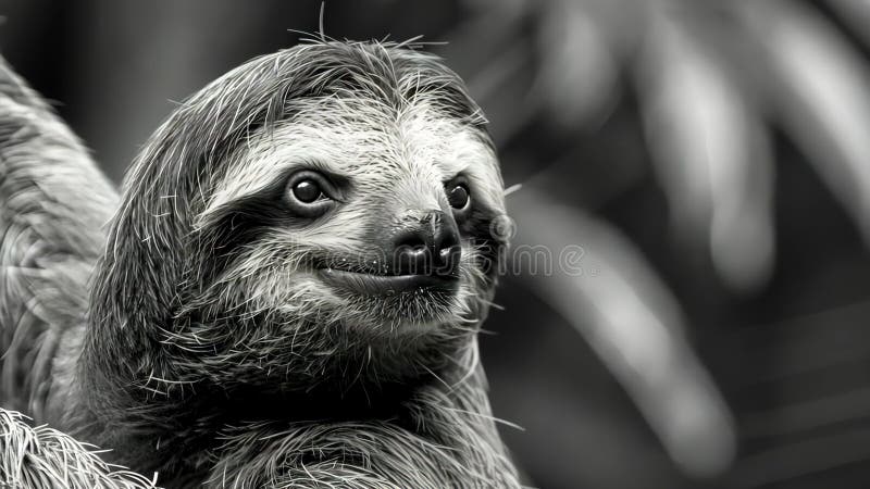 Close-up of a Sloth in Black and White Stock Video - Video of wildlife ...
