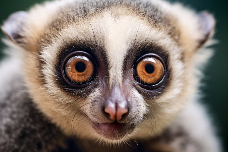 Close Up of Slow Loris Face Stock Illustration - Illustration of slow ...