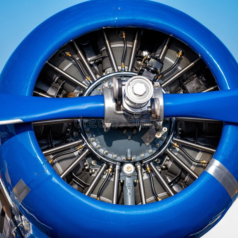 Close Up of a Small Airplane Prop and Engine Stock Photo - Image of ...