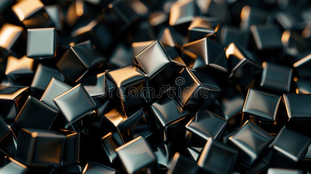 Close-up of Small Black Plastic Cubes Stock Image - Image of closeup ...