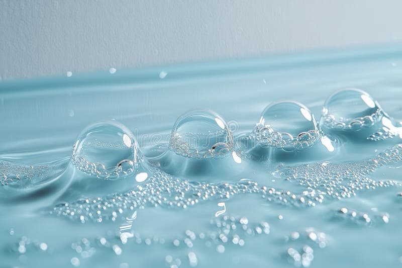 Close-up of Small Bubbles on Water Surface Creating a Calming and ...