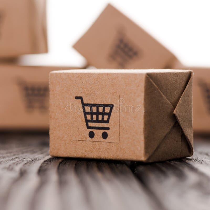 Close Up of Small Carton Boxes Stock Photo - Image of delivery ...