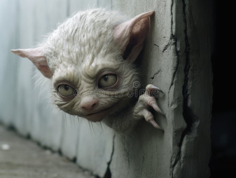A Close Up of a Small Creature with Big Eyes and Long Ears, AI Stock ...