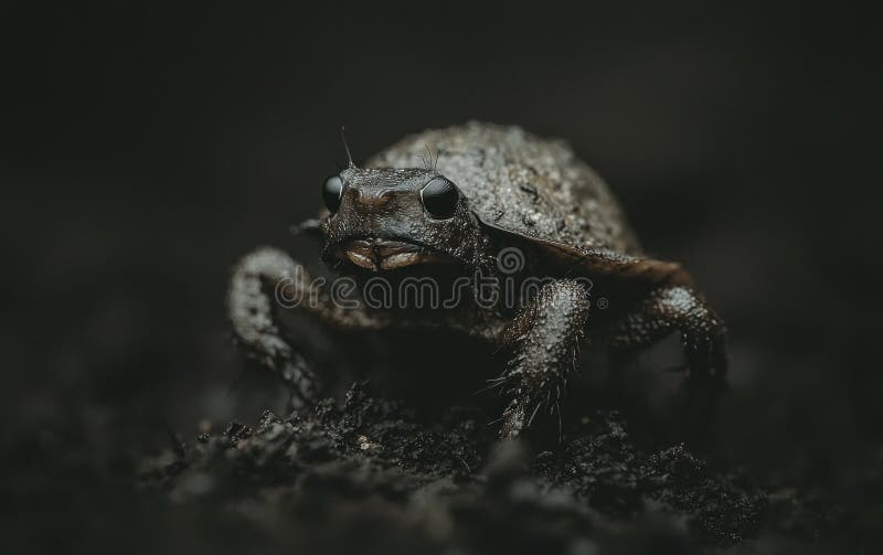 Dark Turtle on Wet Ground stock illustration. Illustration of small ...