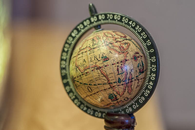 Close-up on a small globe stock photo. Image of globe - 108771230