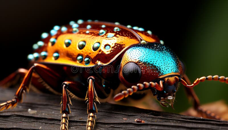 Close Up of a Small Green Ladybug in Nature Generated by AI Stock Photo ...