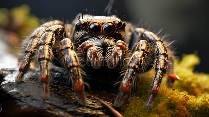 Close Up of a Small Hairy Spider Stock Illustration - Illustration of ...