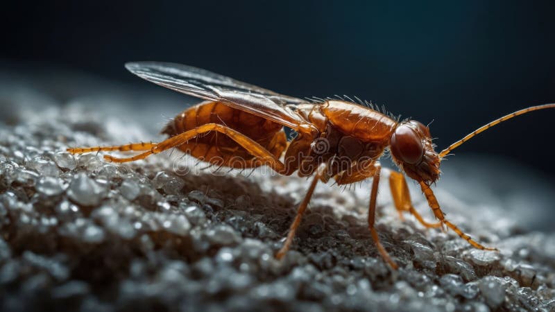 Close-up of a Small Insect on a Textured Surface, Showcasing Its ...