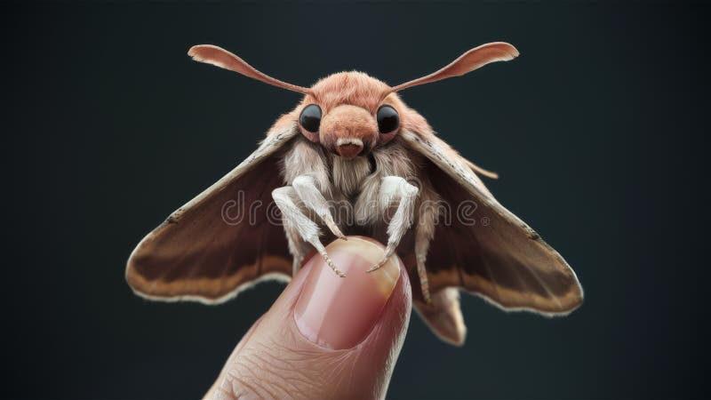 A Close Up of a Small Moth Sitting on the Finger, AI Stock Image ...