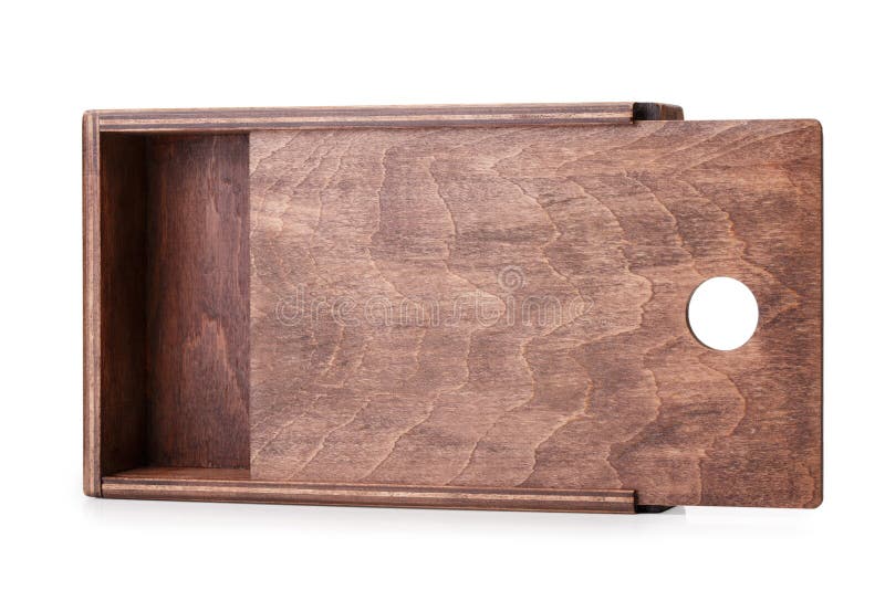 A Close-up of a Small Raw Wooden Box for Small Items Isolated on White ...