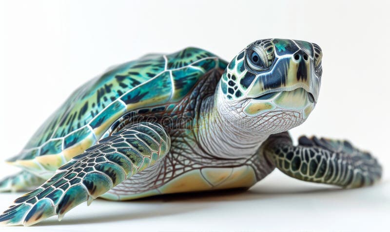 A Close Up of a Small Sea Turtle with an Orange and Black Shell Stock ...