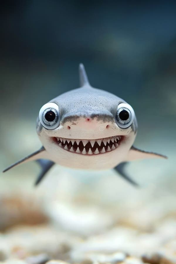 A Close-up of a Small Shark Smiling Widely Stock Image - Image of ...