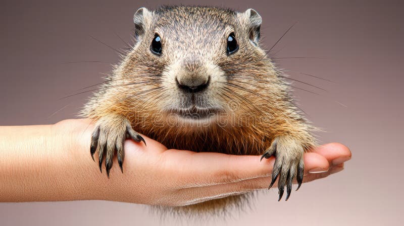 Close Up of Small Squirrel Resting Human Hand, Showcasing Its Features ...