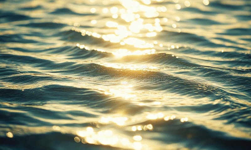 Close-up of Small Waves in a Lake, Sunlight Sparkling on the Water ...