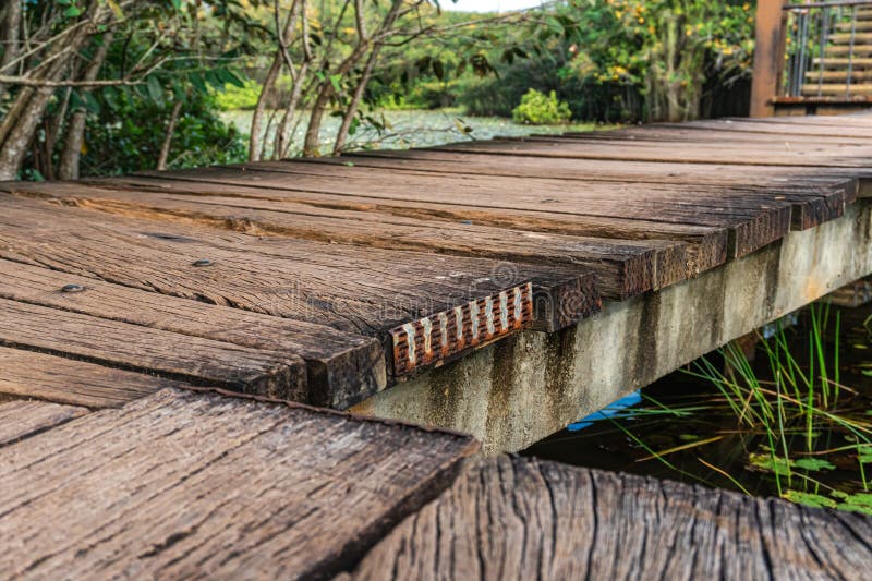 A Close-up of a Small Wooden Bridge Stock Photo - Image of garden ...