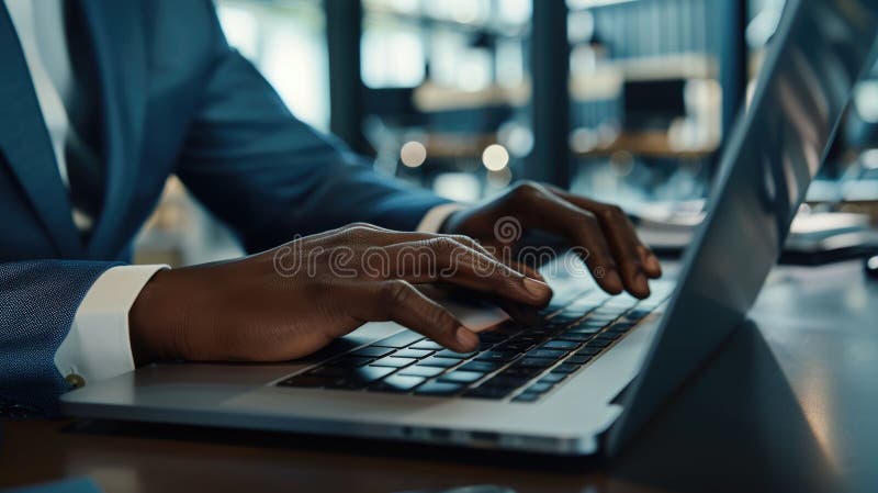 Close Up of Smart Business Man Hands Using Laptop and Planning Strategy ...