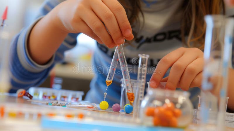 Close Up of Smart Children Hands Learning about Science in STEM Lesson ...
