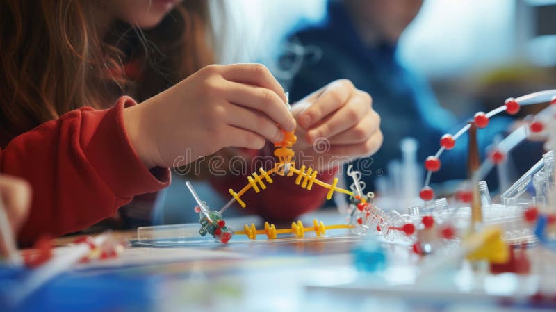 Close Up of Smart Children Hands Learning about Science in STEM Lesson ...