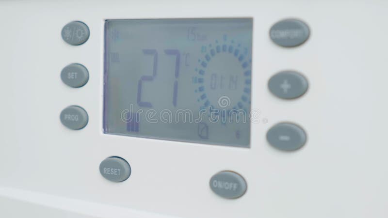 Close Up of Smart Control Panel of Gas Boiler with Increasing ...