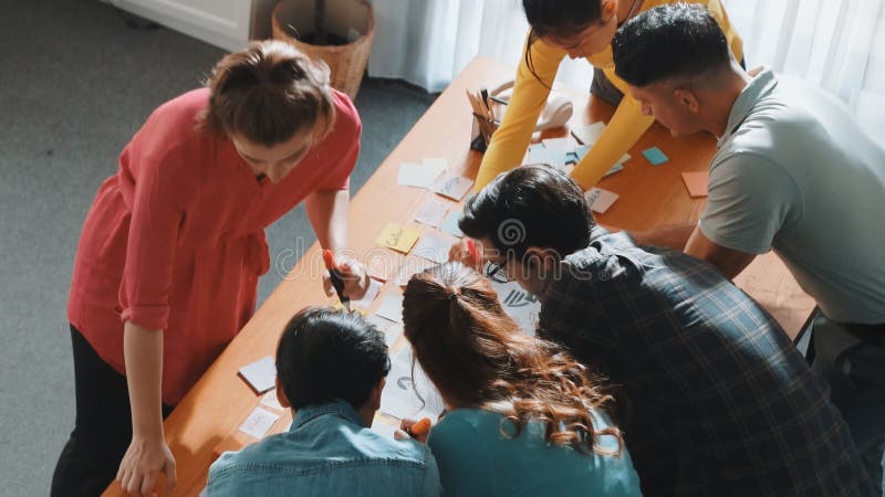 Close Up of Smart Developer Team Using Mind Map To Brainstorm Idea ...