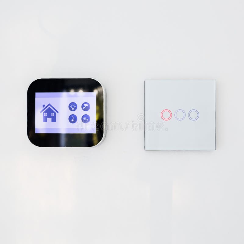 Close-up on Smart Home Technology Panel Stock Image - Image of screen ...